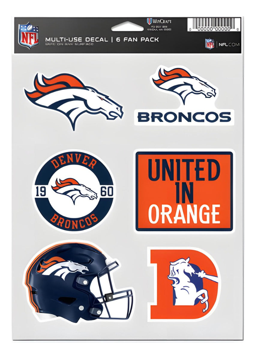 Calcomanía Set Multiuso 6pk Broncos Wc | NERIAS DEPORTES